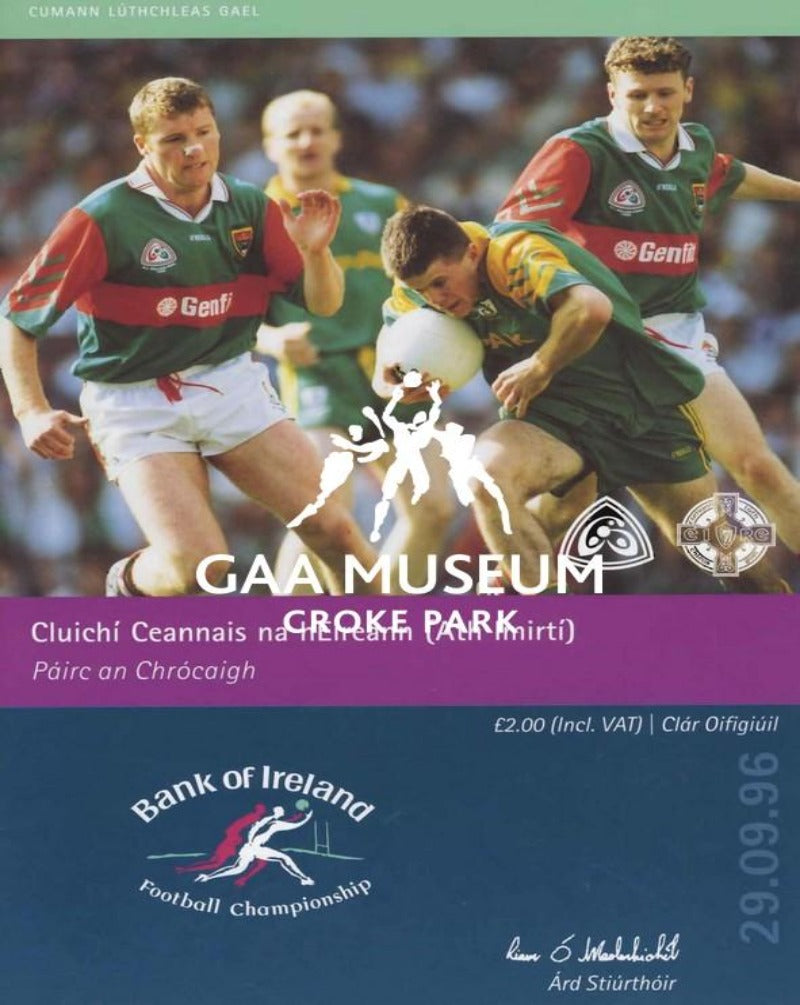 1996 All-Ireland Football Final Replay Match Programme Cover – GAA ...